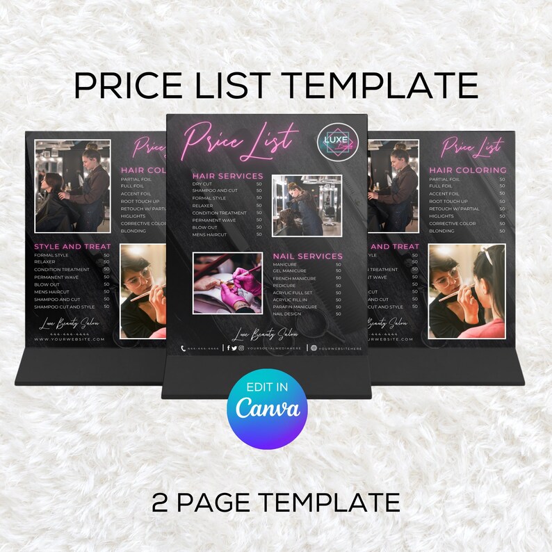 Editable Price List Template DIY Small Business Printable - Etsy