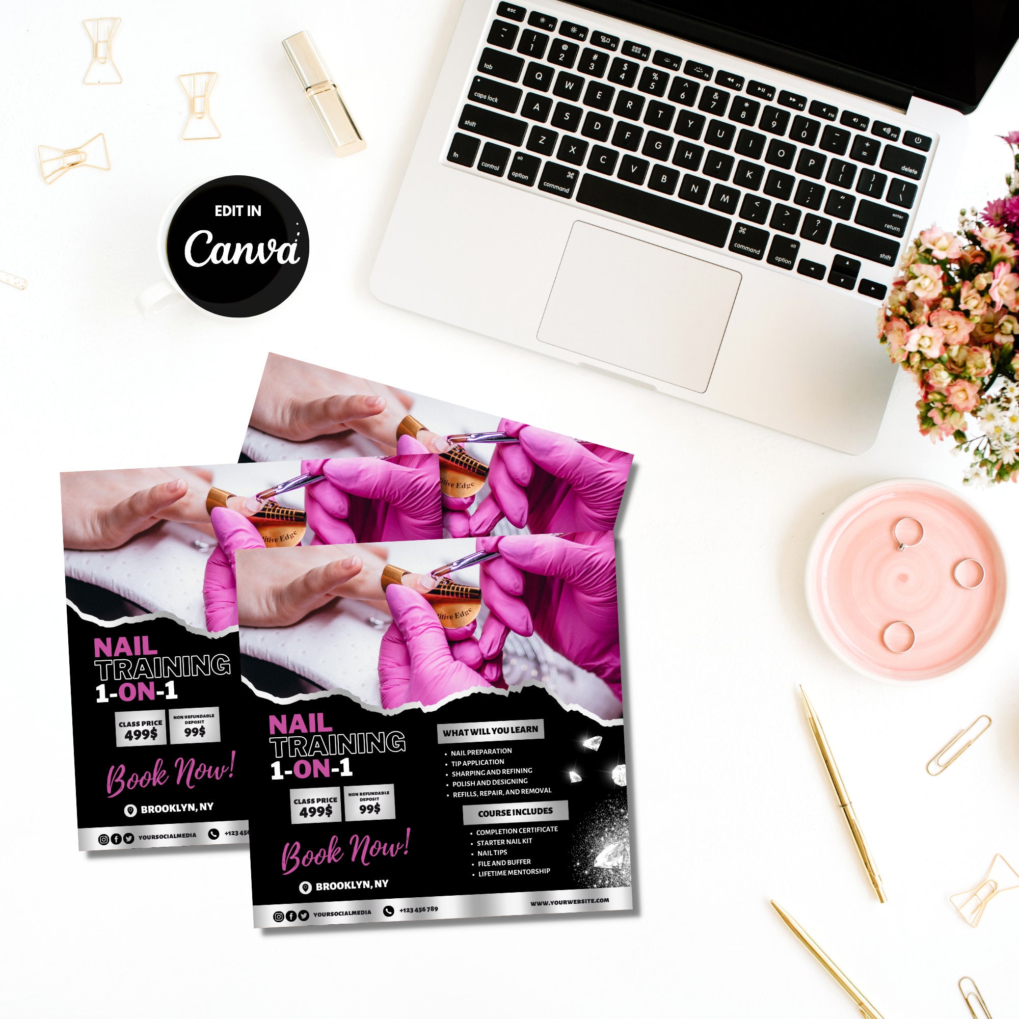 DIY Nail Class Flyer Template Nail Course Training Flyer - Etsy