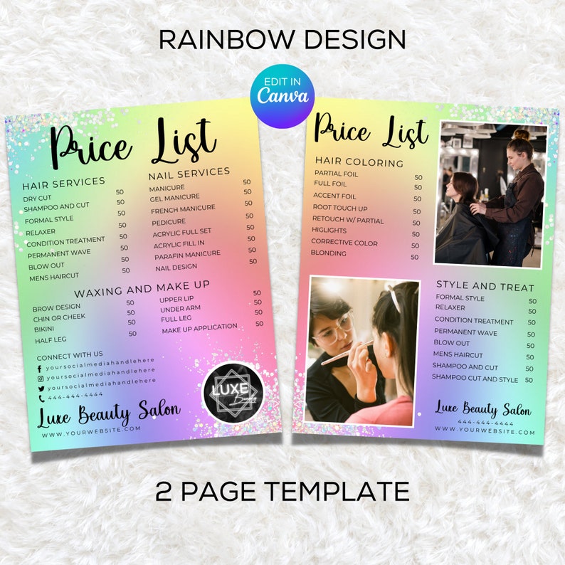 DIY Price List Template Silver Price List Printable Price - Etsy