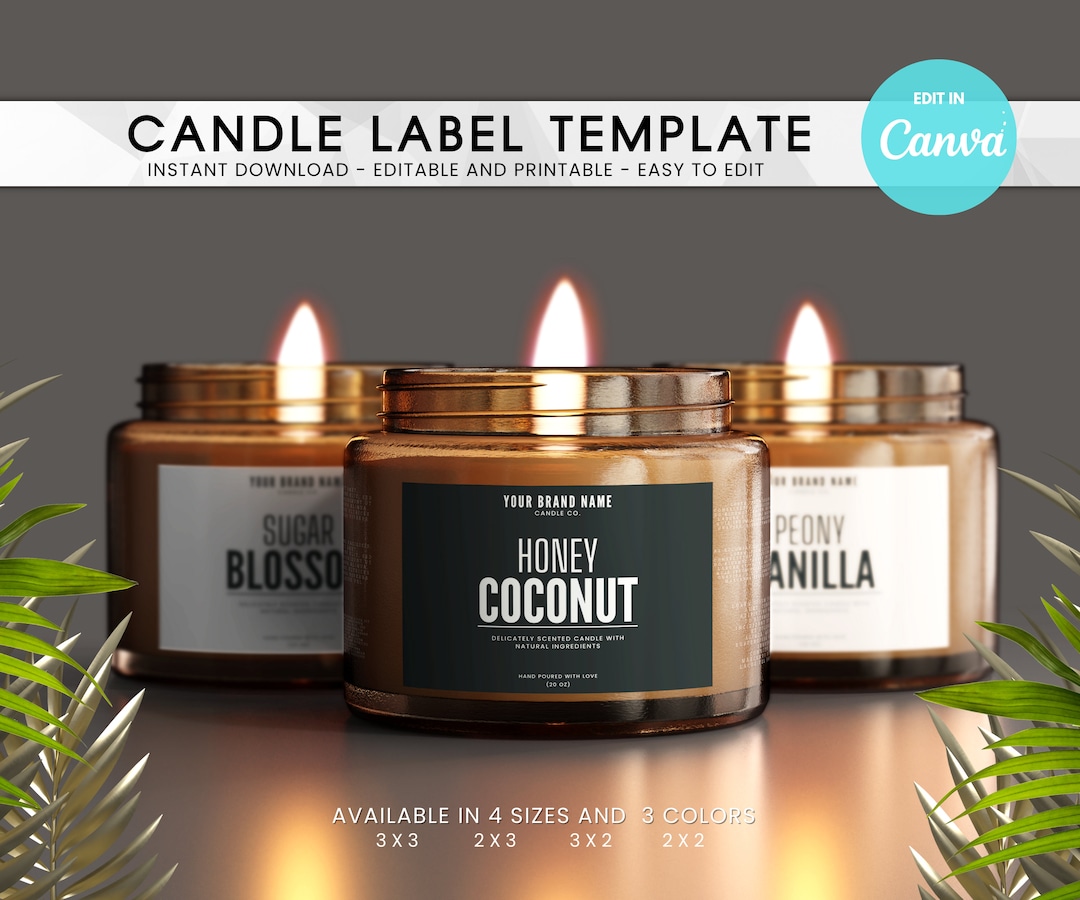 Modern Candle Label Template, Editable Candle Label Design, Minimalist ...
