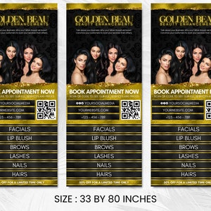 DIY Retractable Banner Template, Roll up Banner Editable Canva Template ...