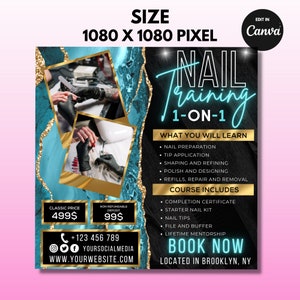 DIY Nail Class Flyer Template, Nail Course Training Flyer, Nail Tech ...