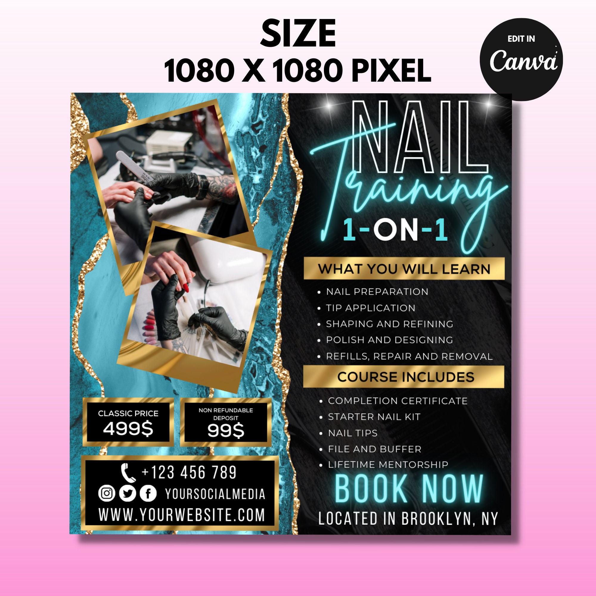 DIY Nail Class Flyer Template Nail Course Training Flyer - Etsy