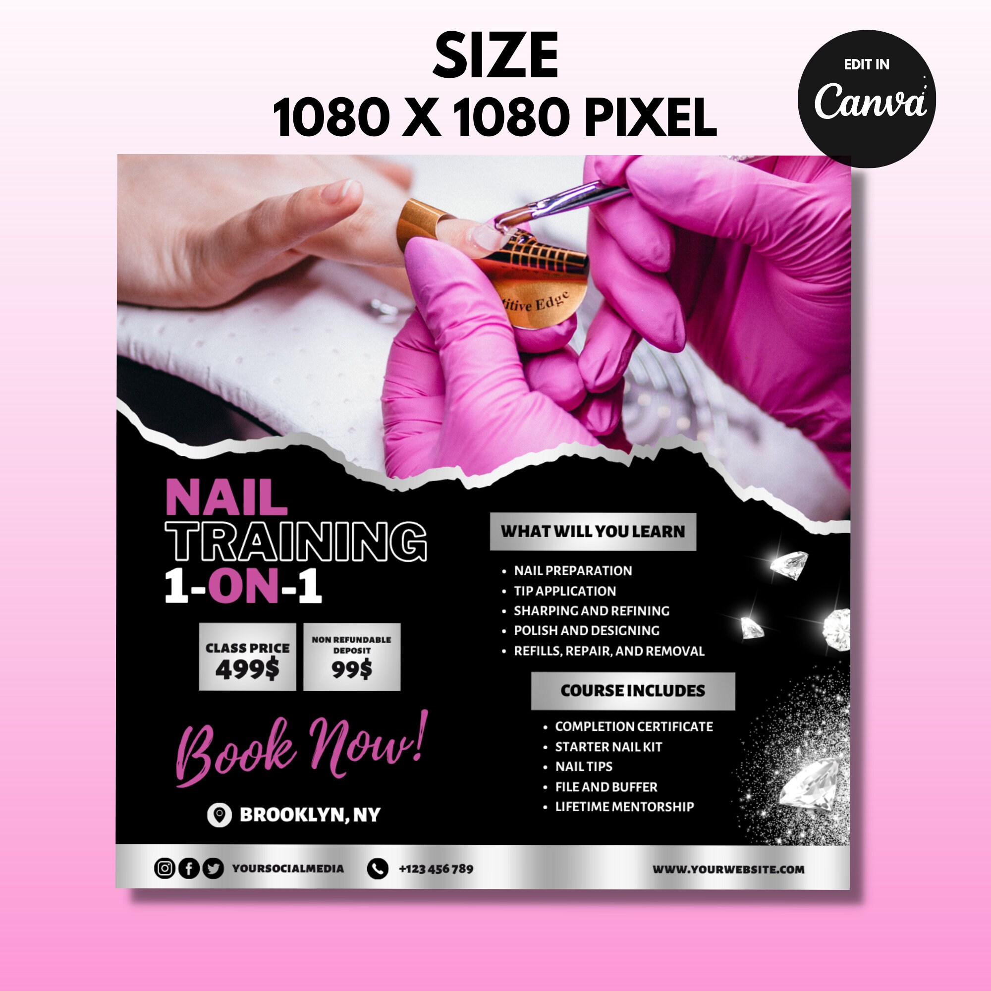 DIY Nail Class Flyer Template Nail Course Training Flyer - Etsy