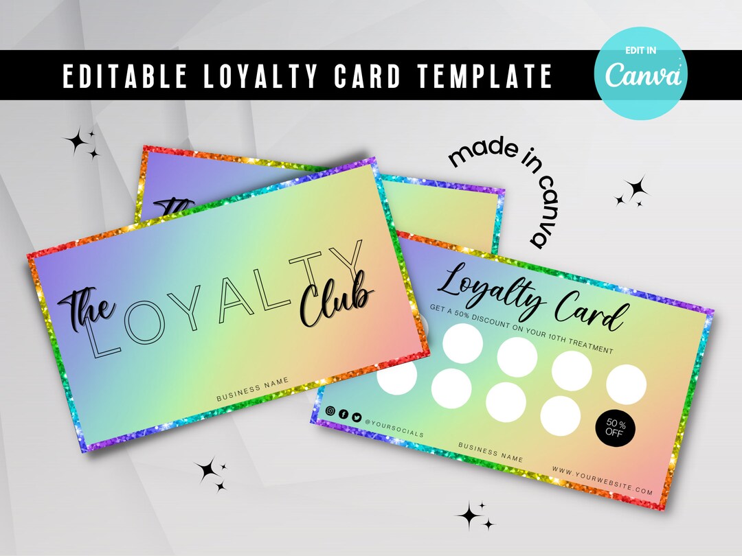 Loyalty Card, Editable Loyalty Card Template for Small Business Owner ...