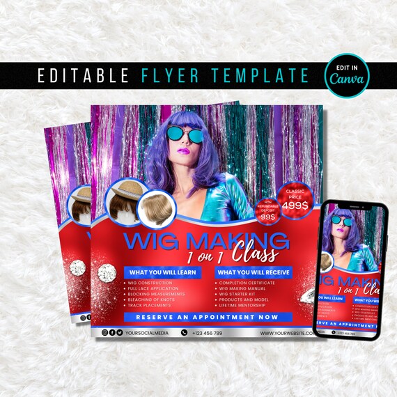 DIY Wig Making Class Flyer Wig Training Flyer Hands-on Wig - Etsy