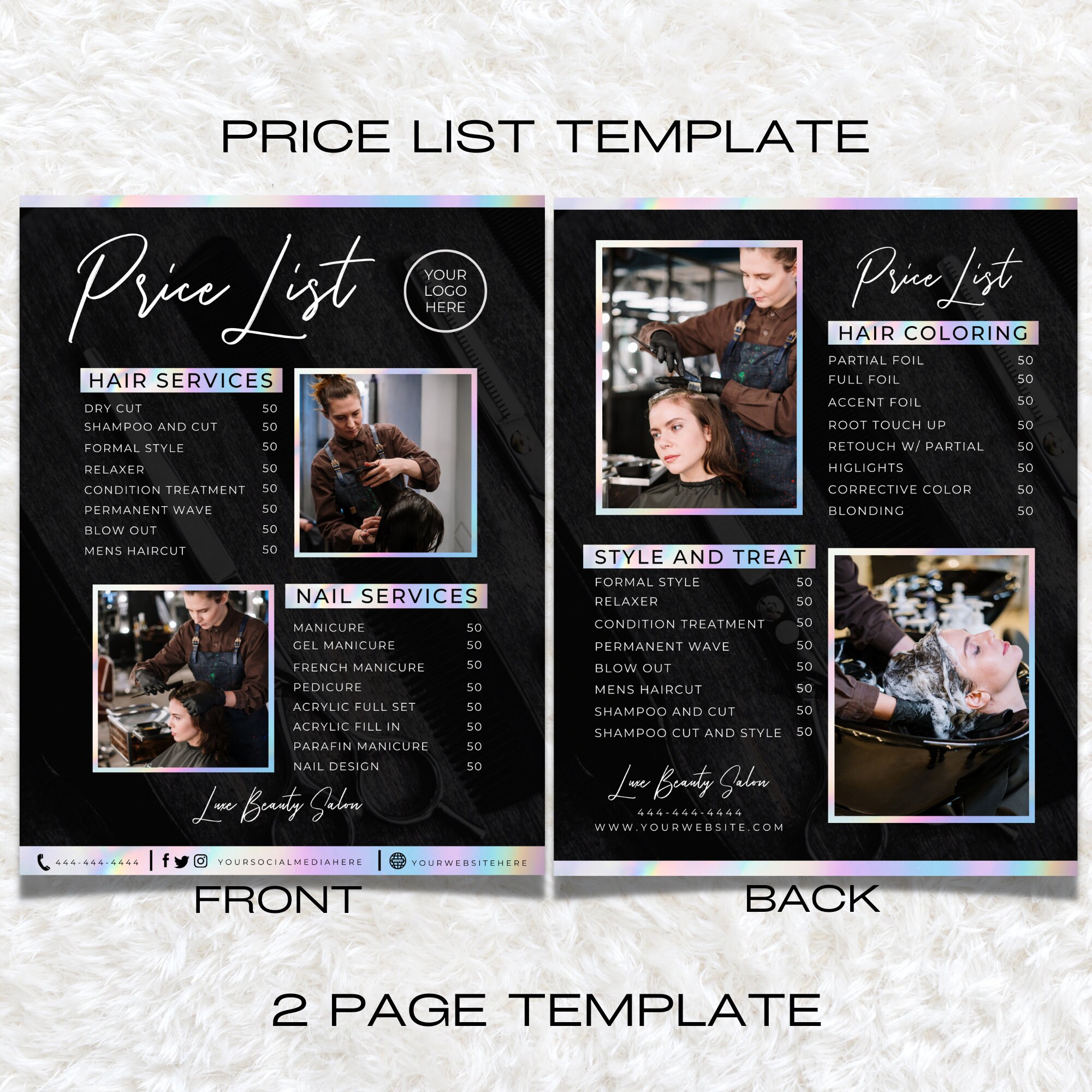 DIY Price List Template Small Business Printable Pricing - Etsy