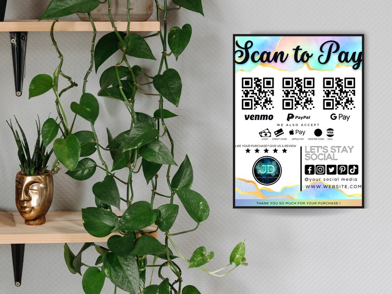 Printable Scan to Pay Template Editable Scan to Pay Sign - Etsy