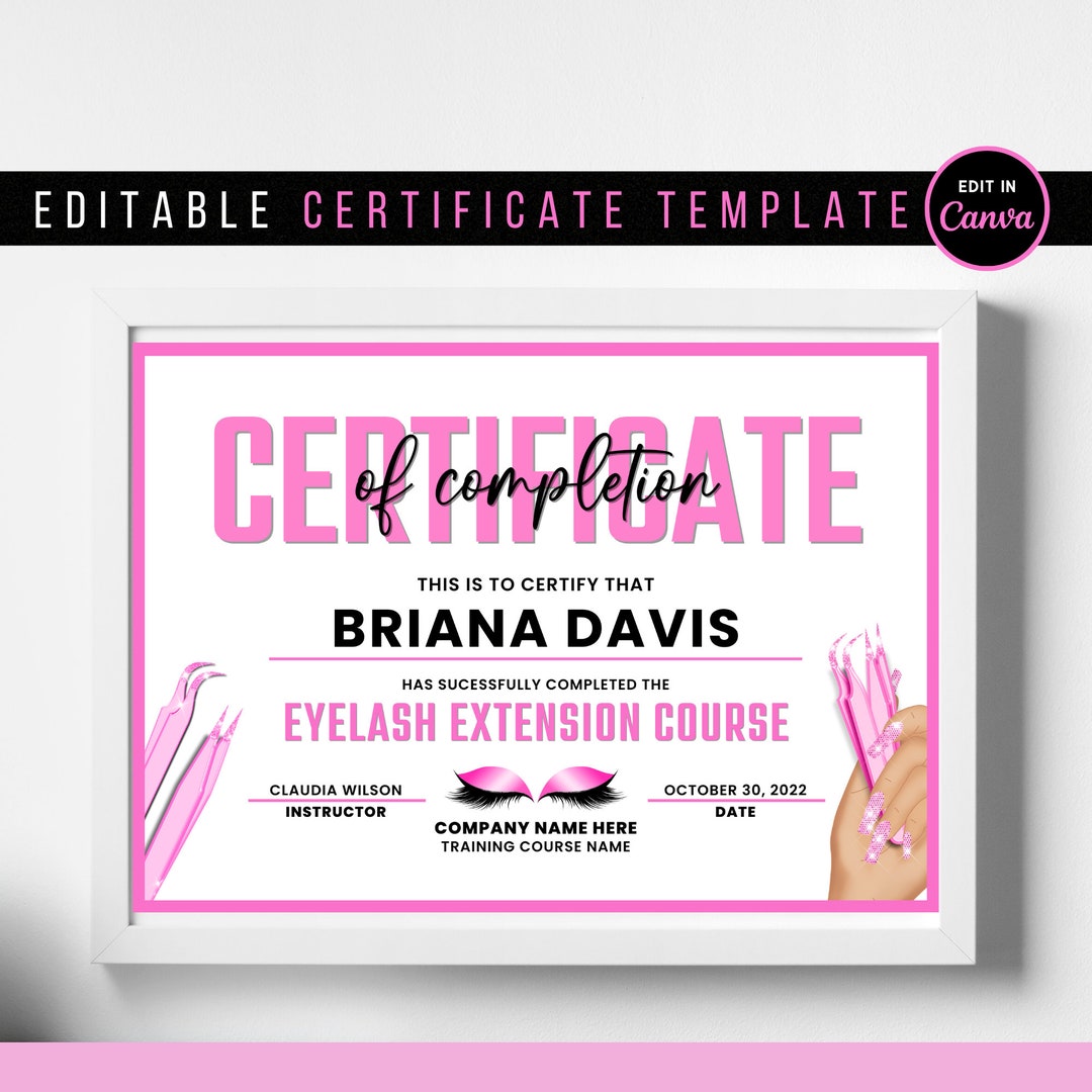 DIY Certificate of Completion Template, Beauty Course Certificate ...