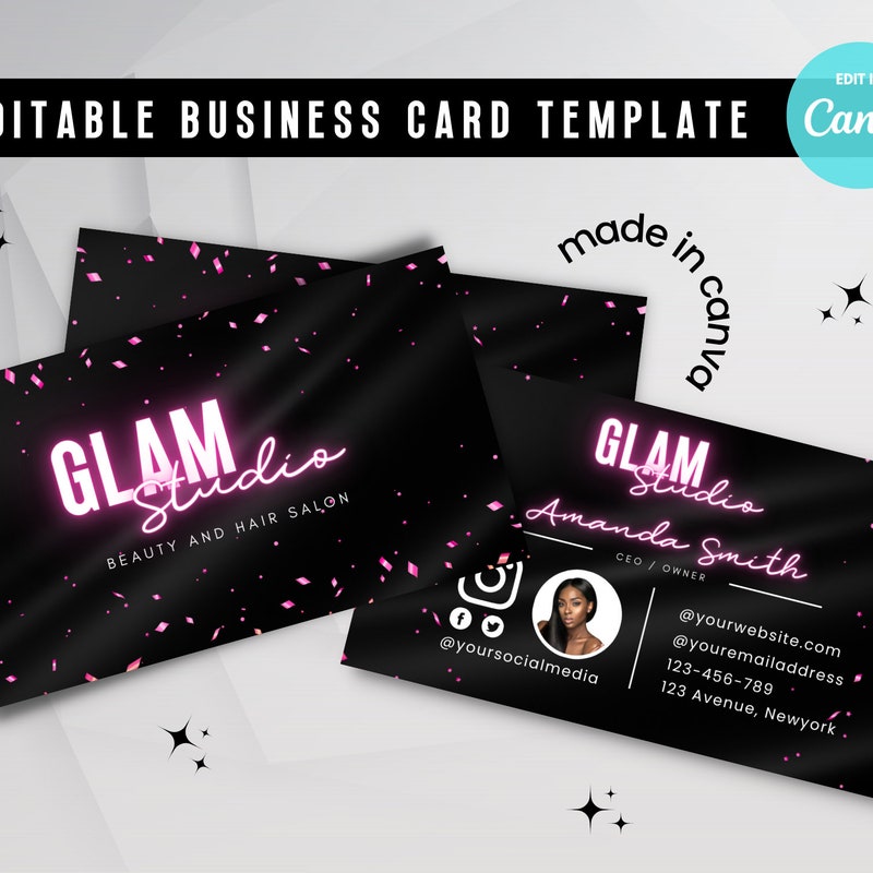 Pink Business Cards - Etsy