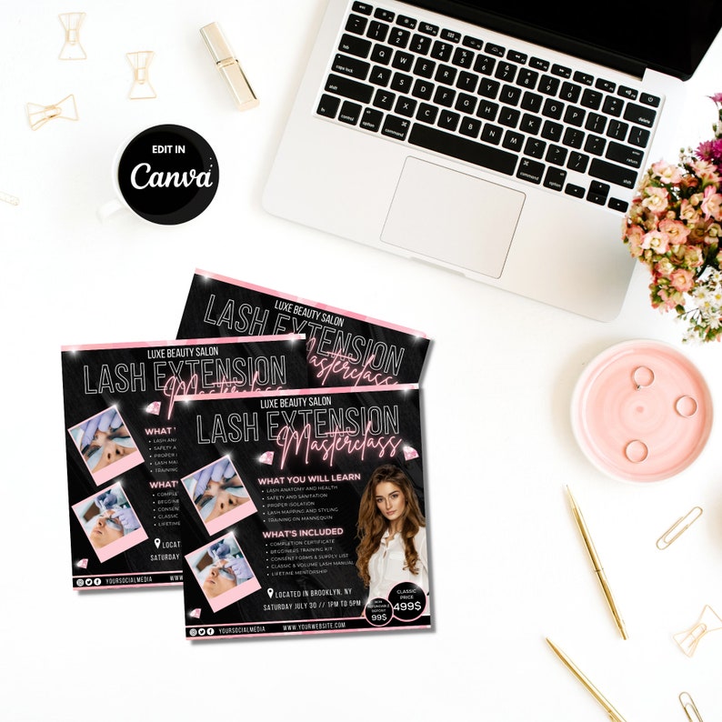 DIY Lash Class Flyer Template Eyelash Course Training Flyer - Etsy