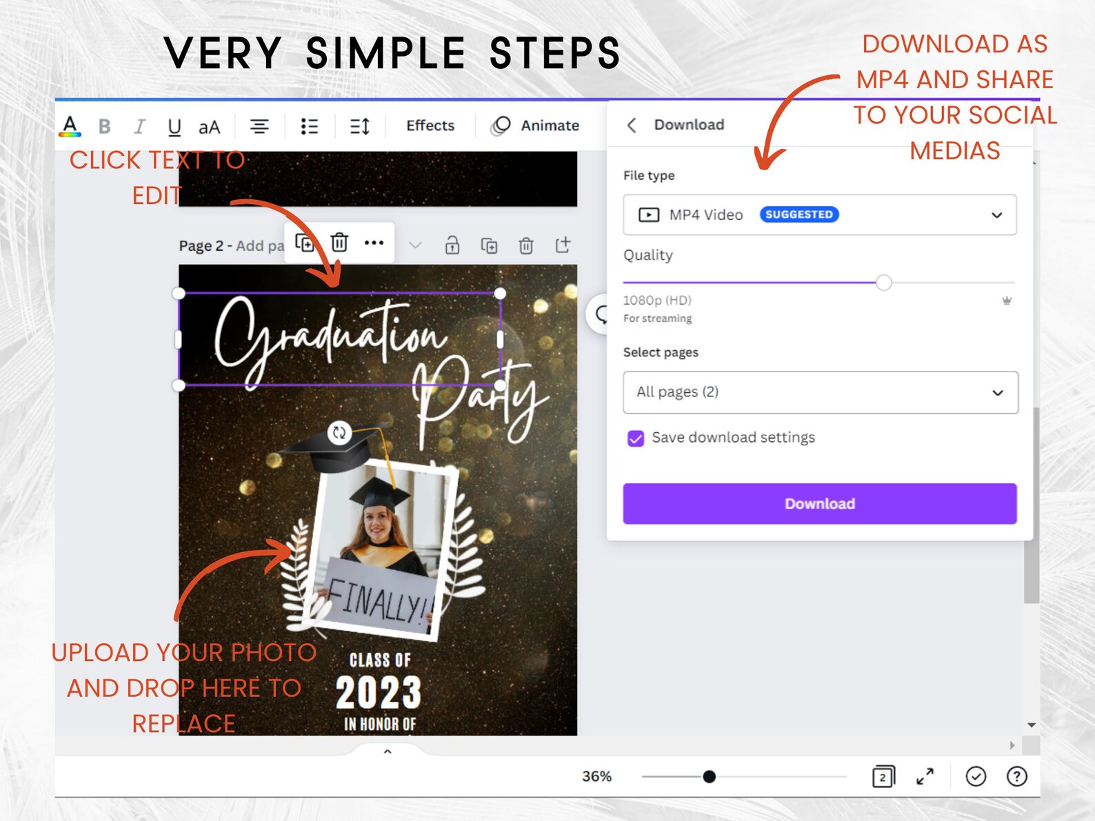 Electronic Graduation Invitation Animated Grad Announcement - Etsy