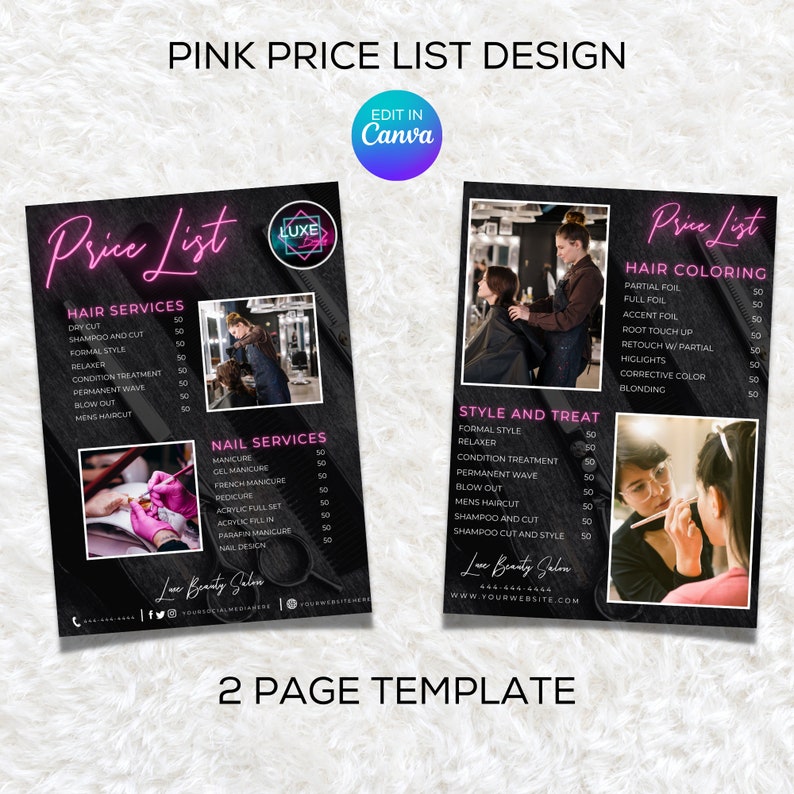 Editable Price List Template DIY Small Business Printable - Etsy