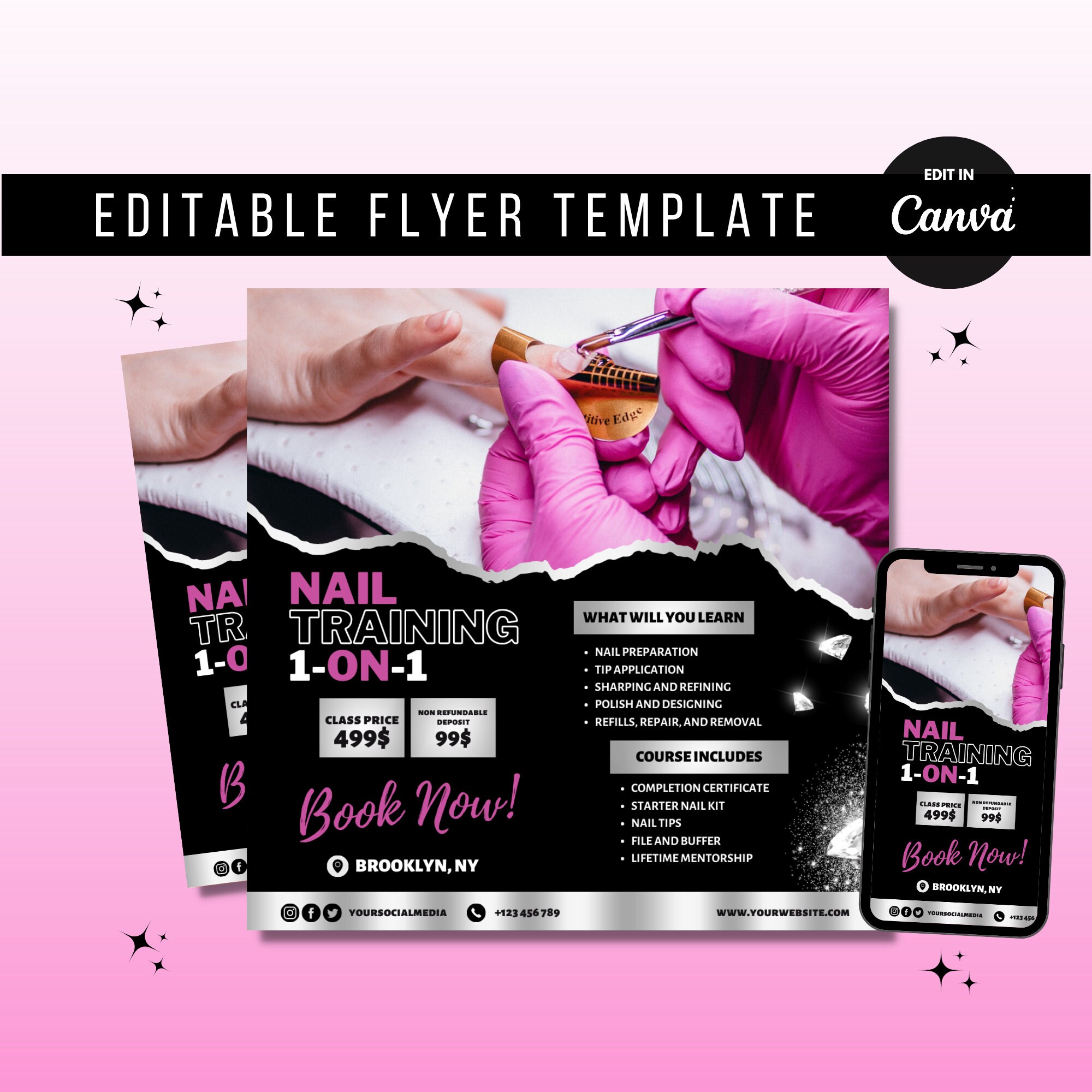 DIY Nail Class Flyer Template Nail Course Training Flyer - Etsy