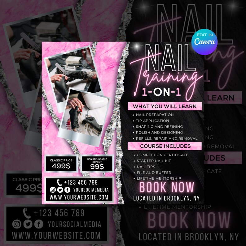DIY NAIL CLASS Flyer Nail Training Flyer Esthetician Flyer - Etsy