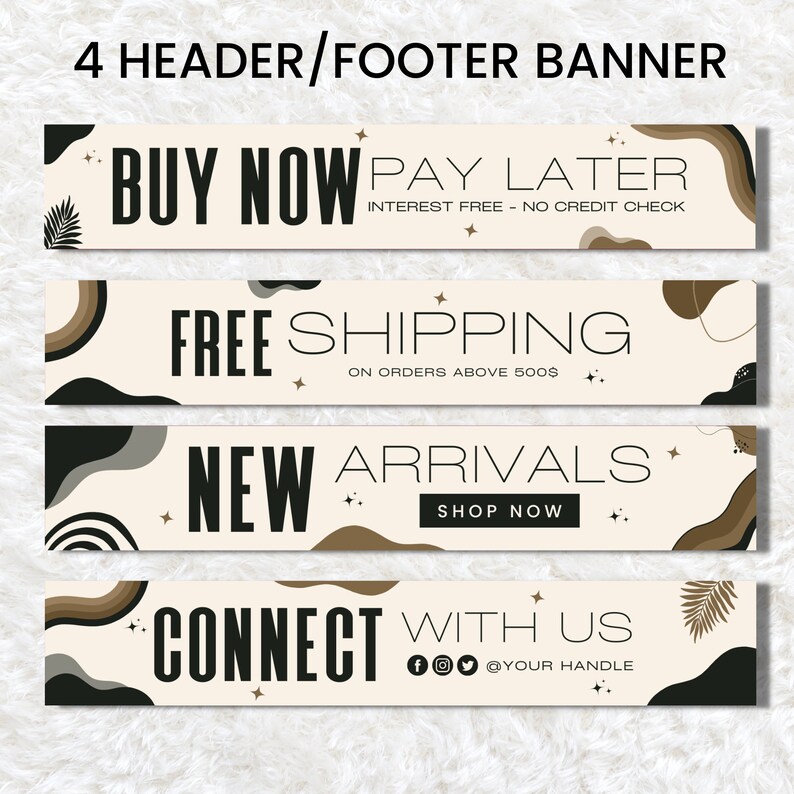 DIY Web Banner BOHO Web Banner Template Boutique Website - Etsy