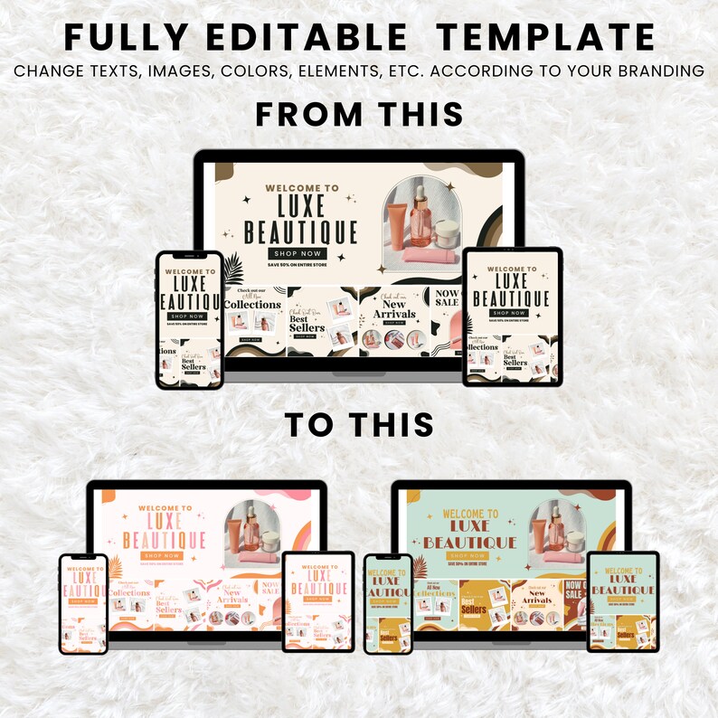 DIY Web Banner BOHO Web Banner Template Boutique Website - Etsy