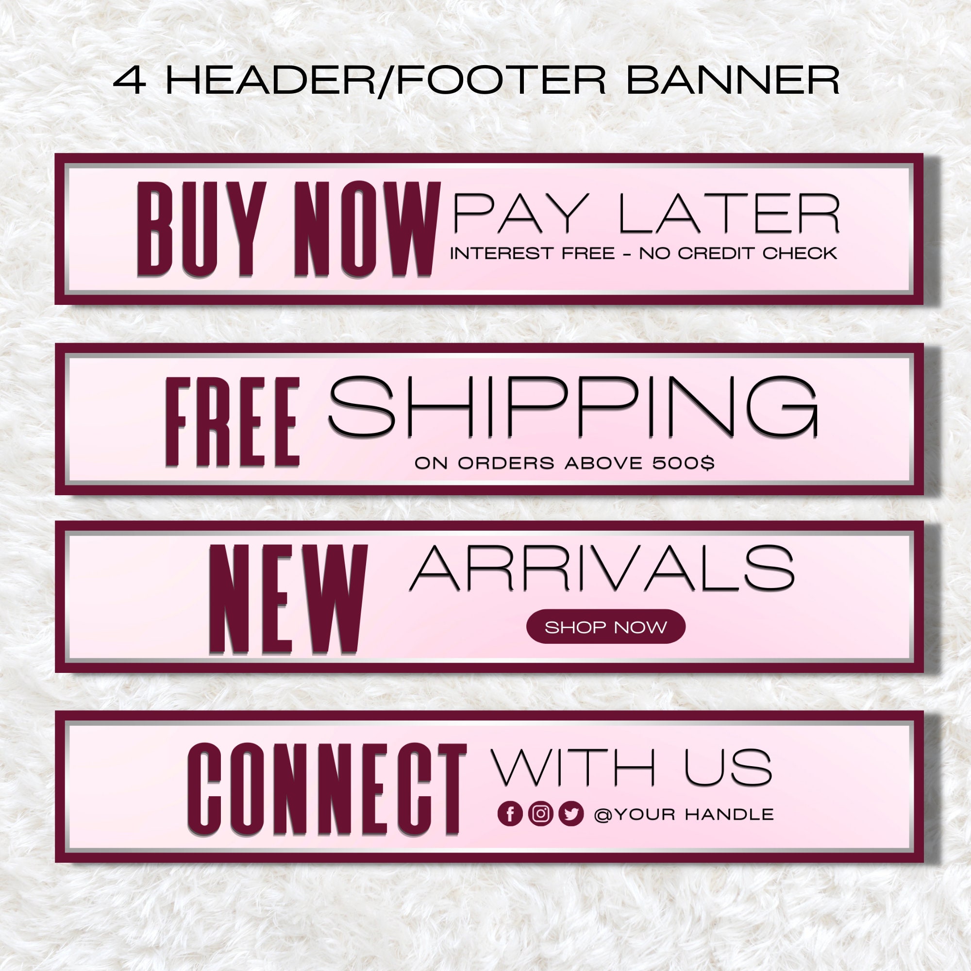 DIY Pink Website Banners Website Banner Templates Site - Etsy