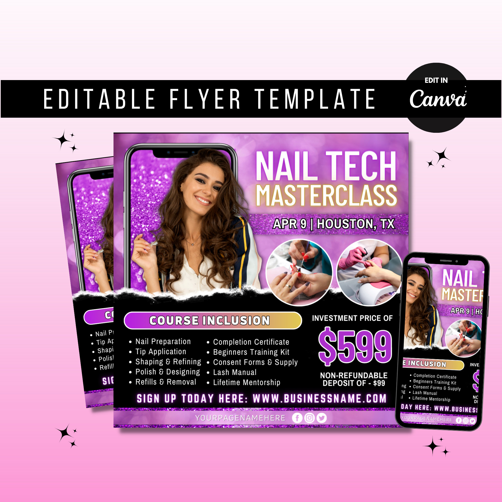 DIY Nail Class Flyer Nail Training Flyer Premade Esthetician - Etsy
