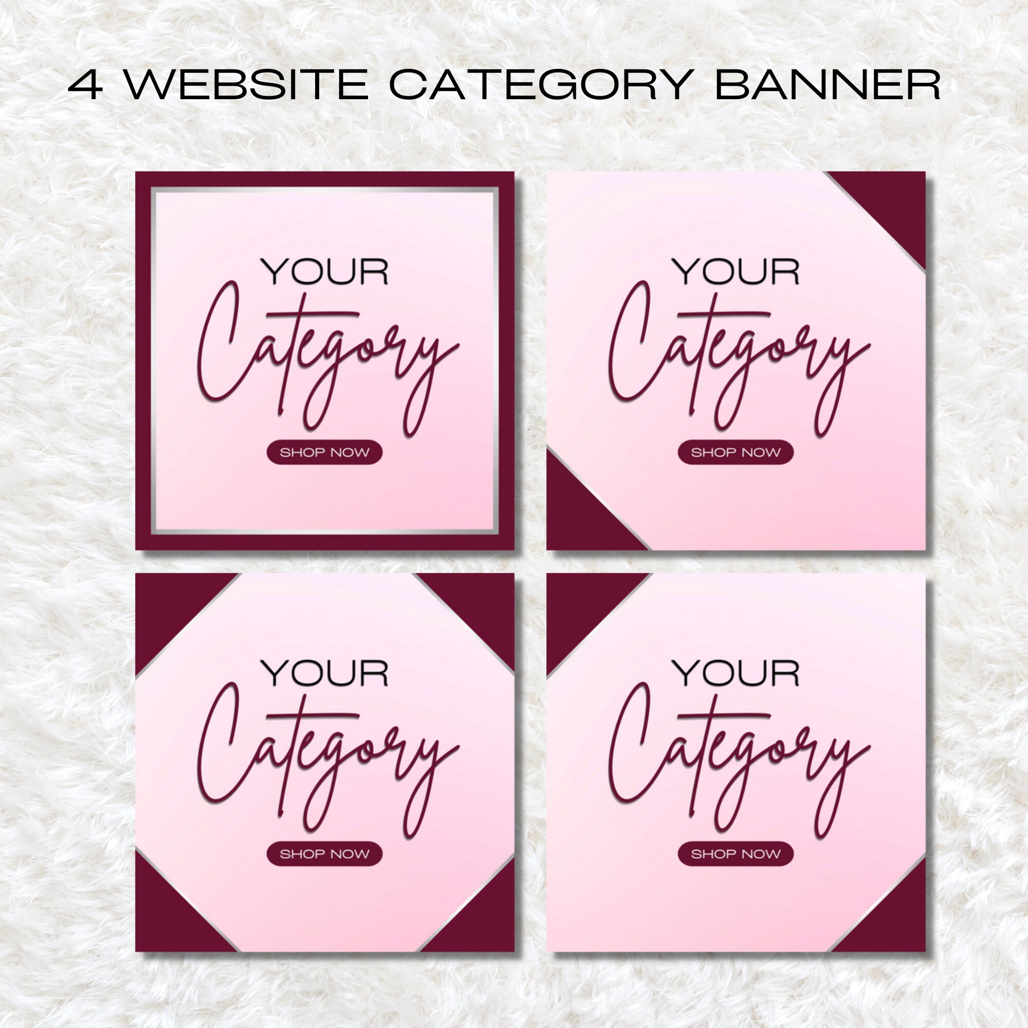 DIY Pink Website Banners Website Banner Templates Site - Etsy