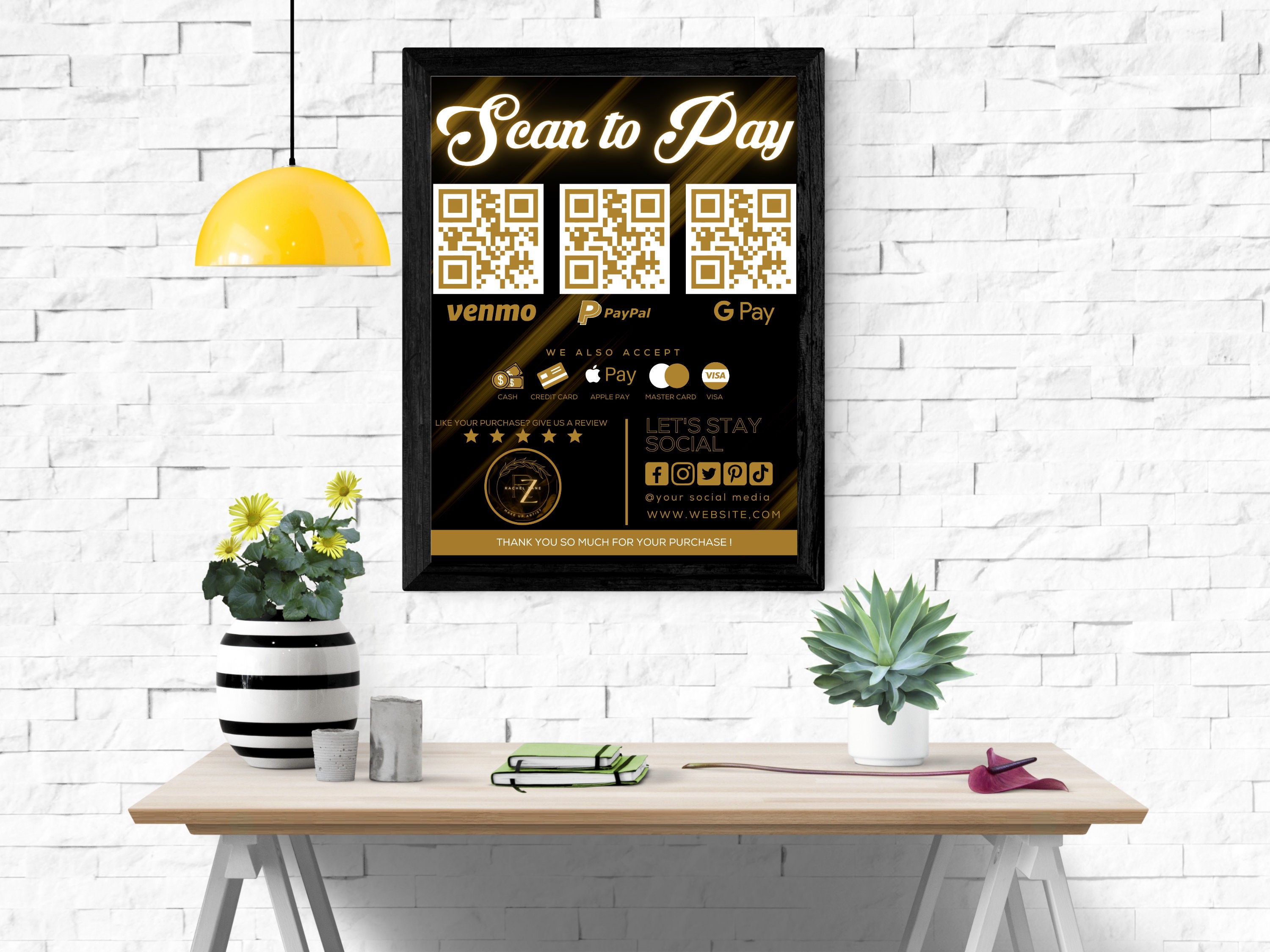 Printable Scan to Pay Template Editable Scan to Pay Sign - Etsy
