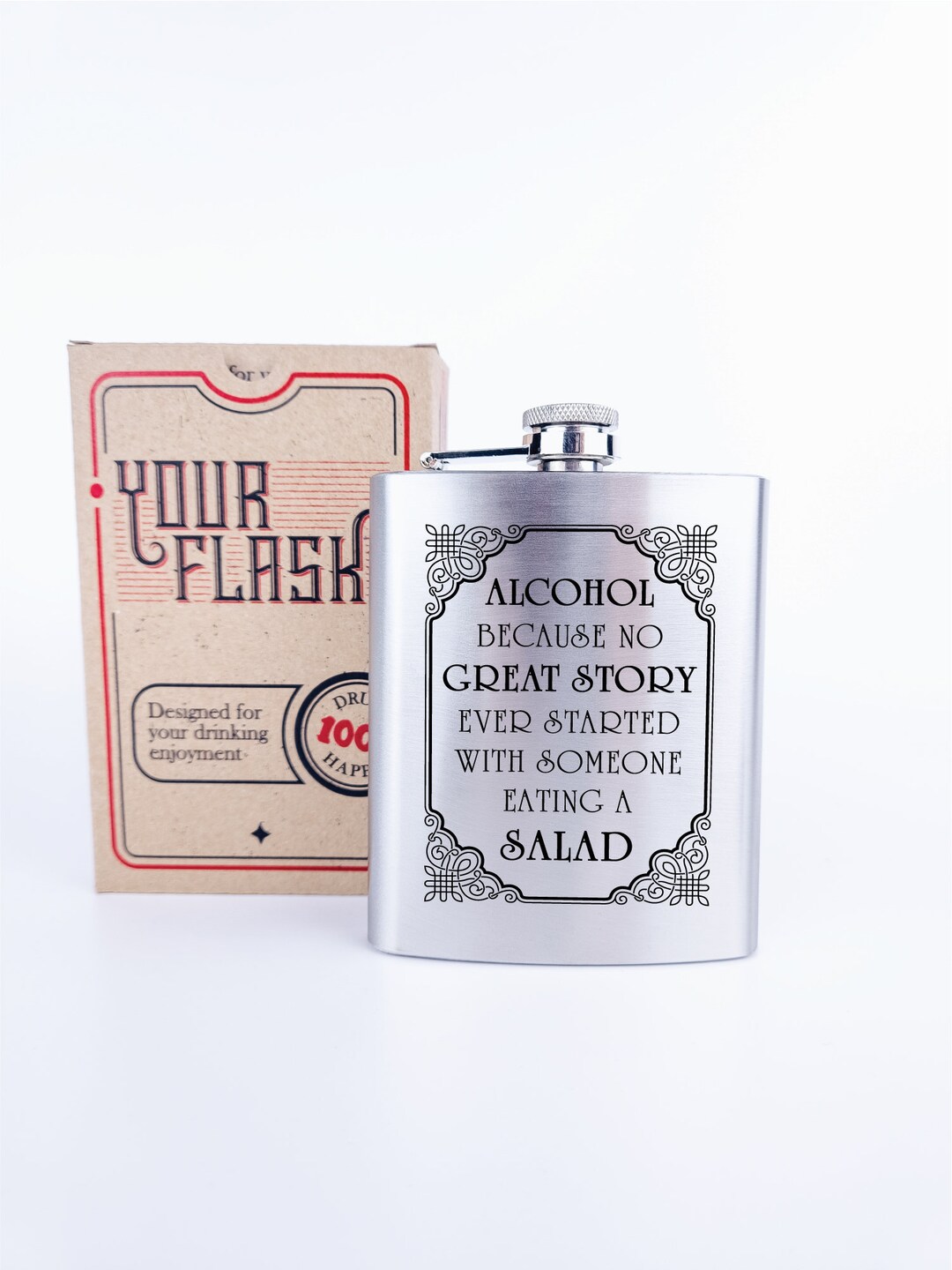 Best Friend Gift Flask, Birthday Flask for Him, Groomsmen Flask - 225ml ...