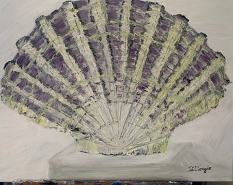 Giant Scallop Shell 24x24 Original Oil on Canvas - Etsy