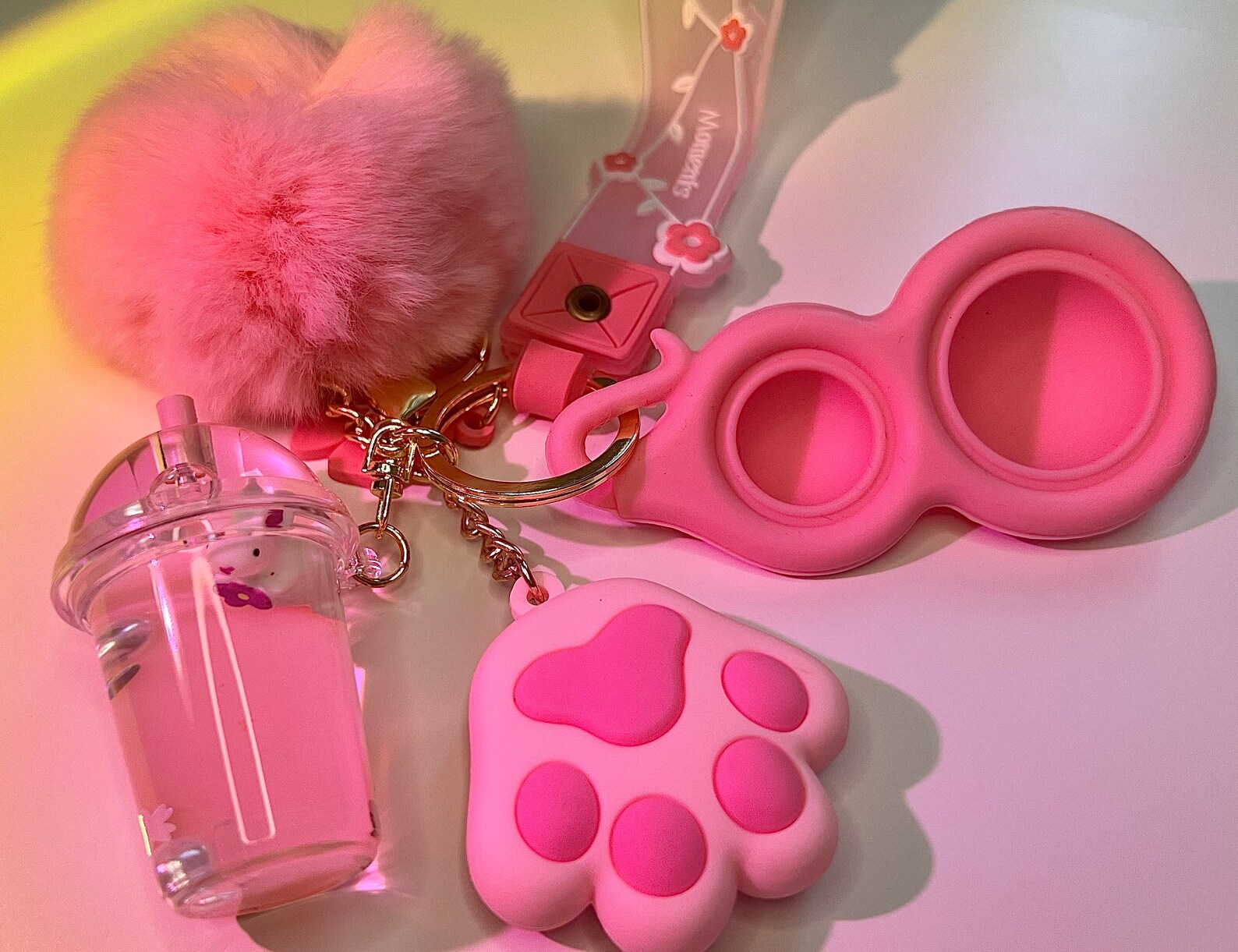 Blush Boba Bunny Comfort Keychain Fidget ADHD Anxiety - Etsy UK