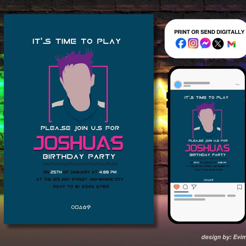 Squidgame Party Invitations - Etsy