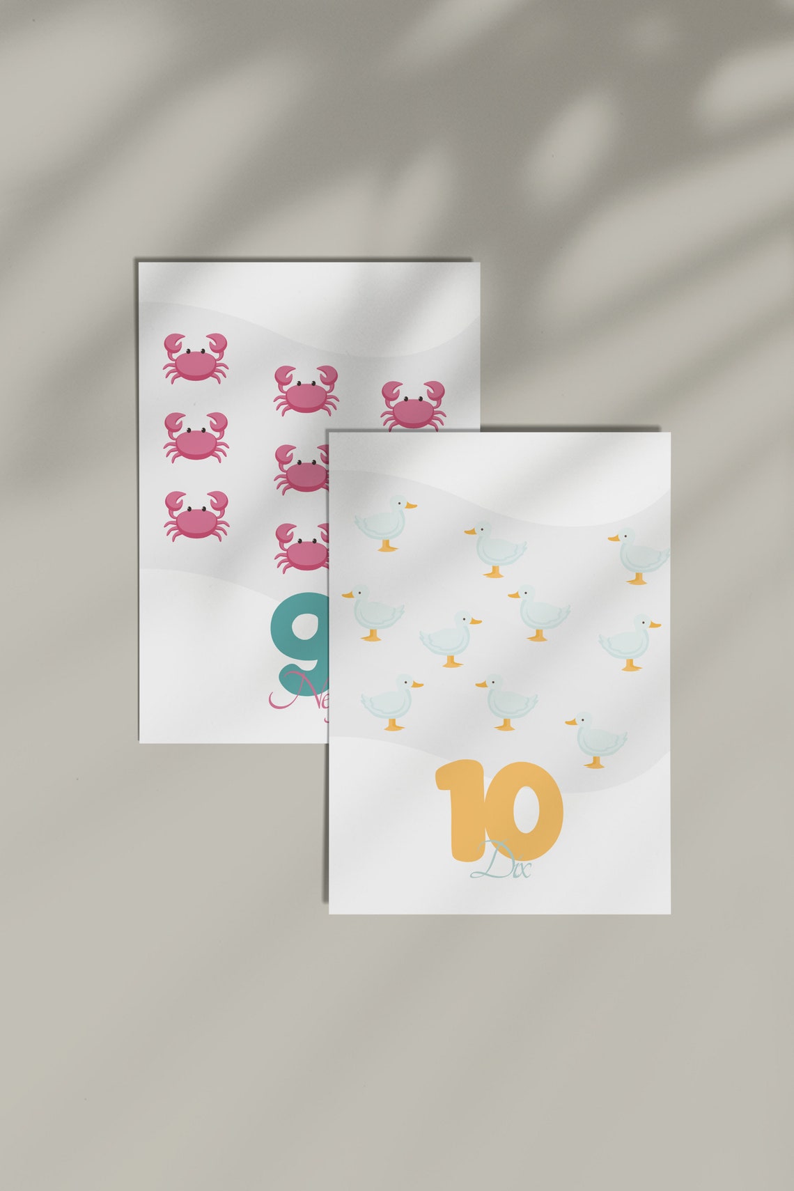 Educational Cards, Baby Child Age Card, Numbers Flash Cards, Montessori ...