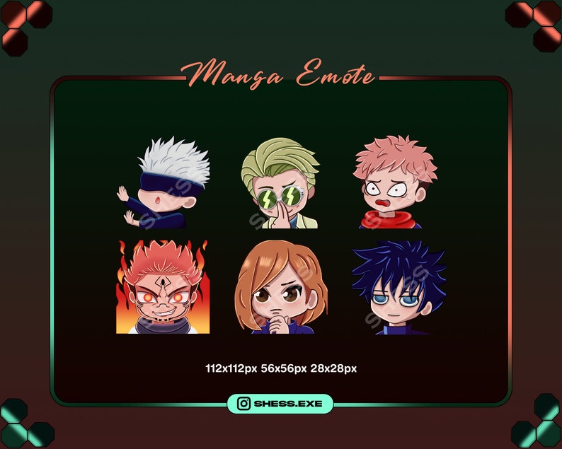 Pack 6 Emotes / Anime Emote/ Manga Emote - Etsy