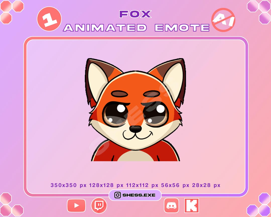 Fox Eyebrow Animated Emote for Twitch, Discord, Youtube, Kick... - Etsy