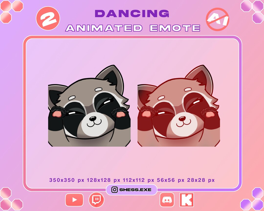Animated Dancing Raccoon Emotes – 2 Versions Available / Caramel Dansen ...