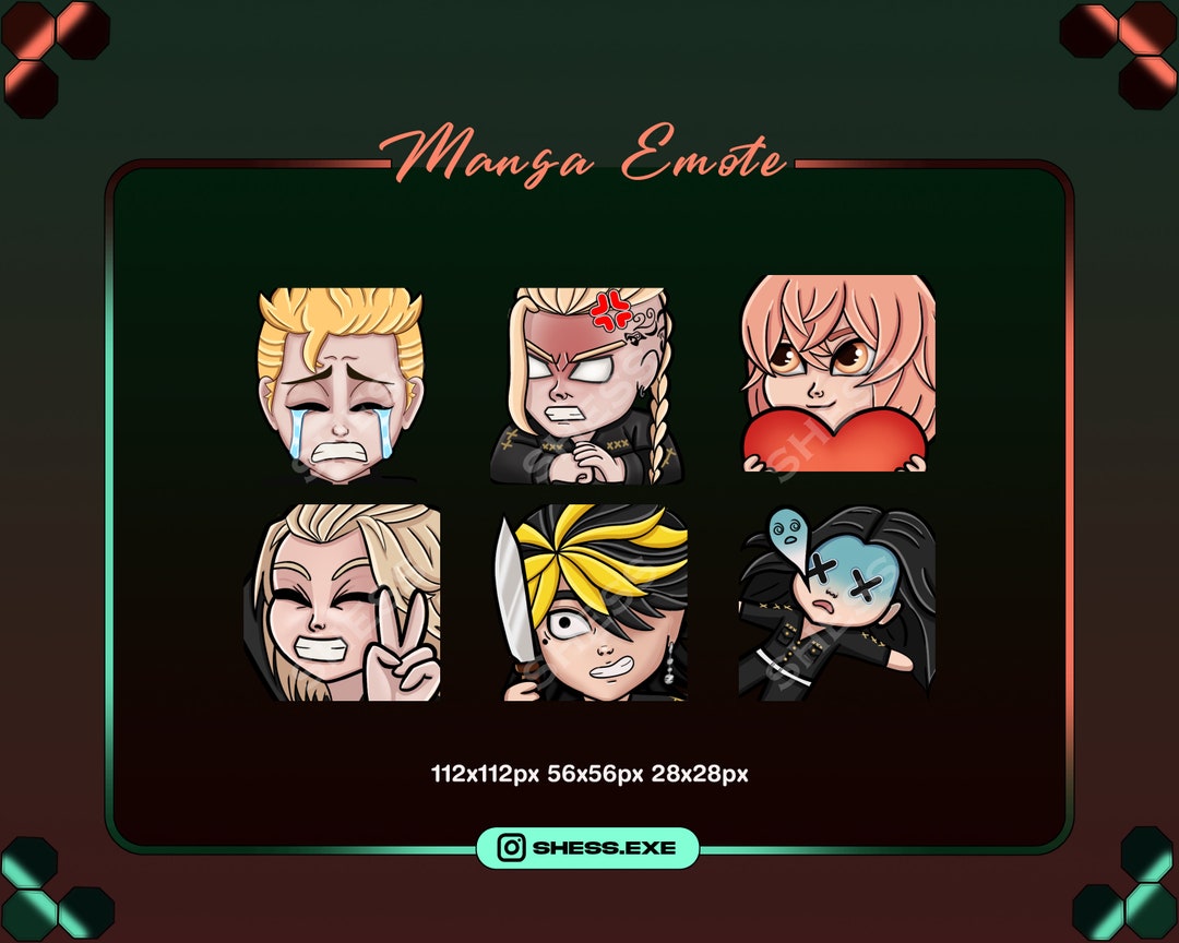 Pack 6 Emotes / Anime Emotes/ Manga Emote - Etsy France