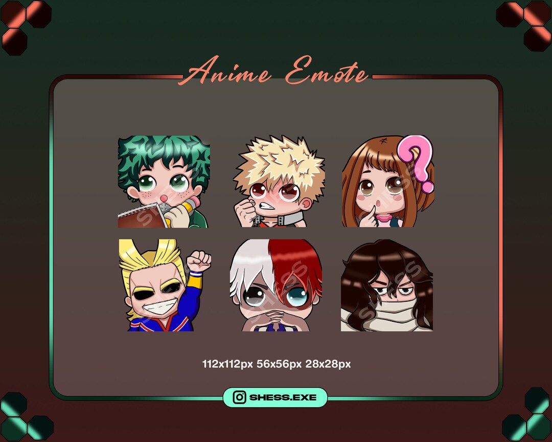 Pack 6 Emotes / Anime Emote / Manga Emote - Etsy