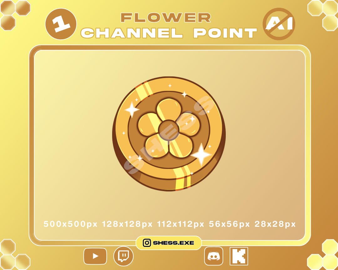 Flower Channel Point for Twitch, Youtube, Kick / No AI / Flower Coin - Etsy