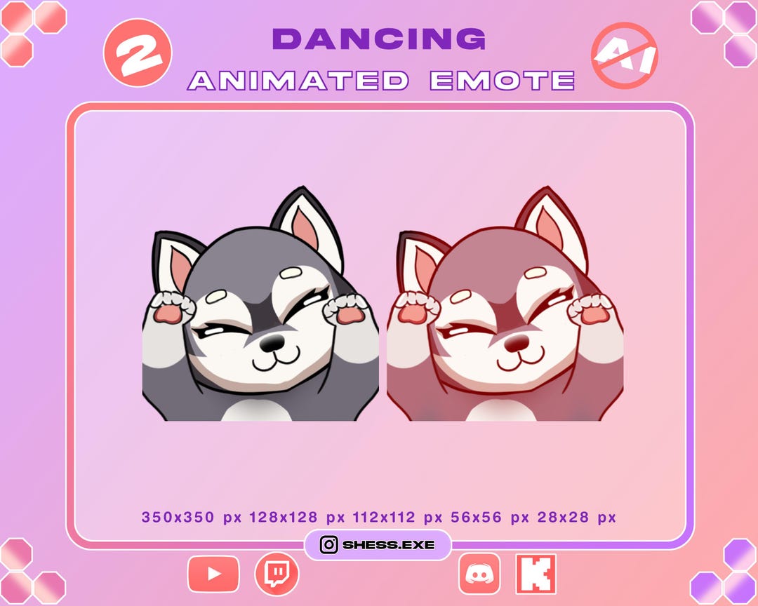 Animated Dancing Husky Emotes – 2 Versions Available / Caramel Dansen ...