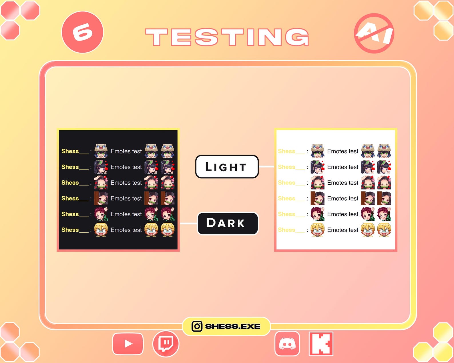 Pack 6 Emotes / Anime Emote/ Manga Emote / Twitch Emote / Discord Emote ...