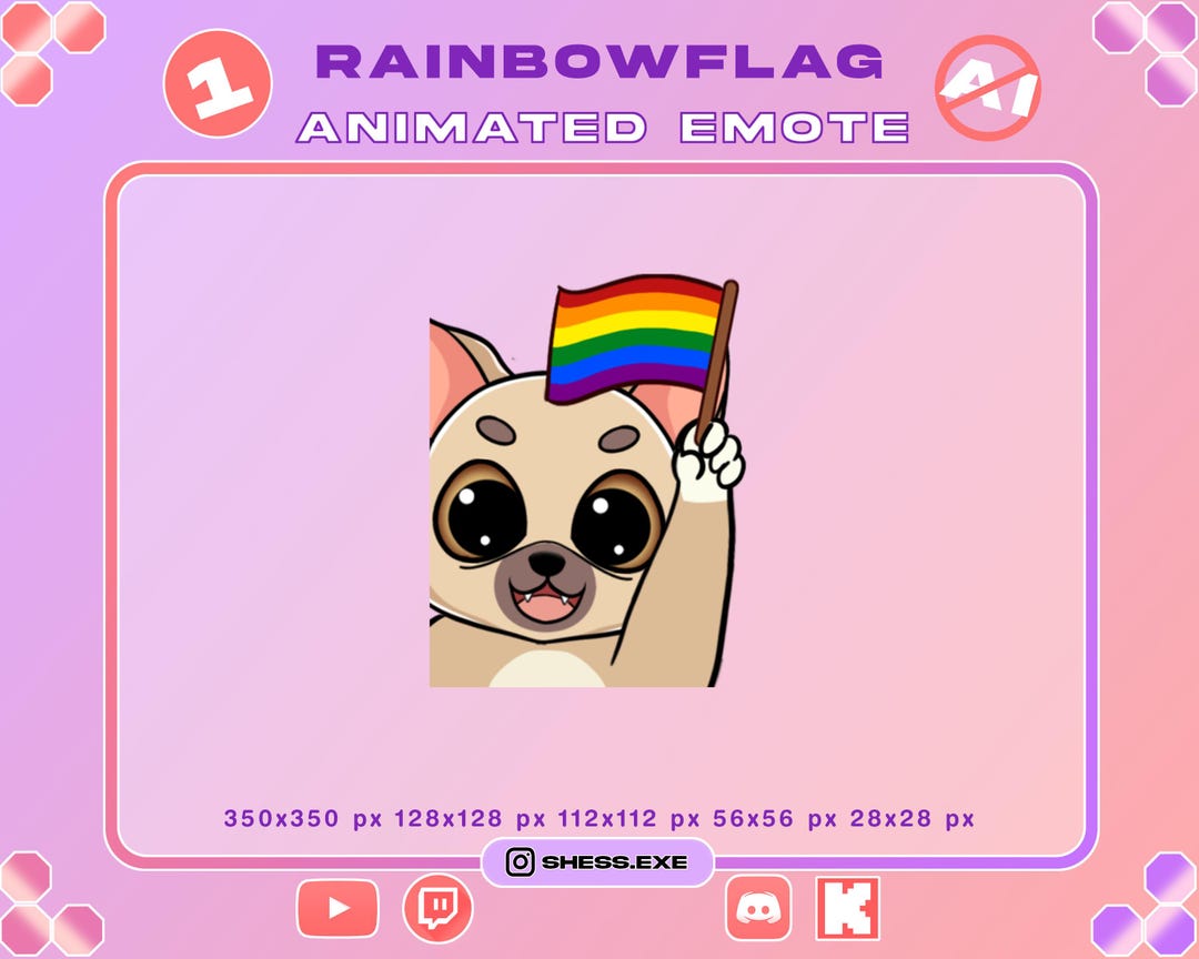 Fawn French Bulldog Animated Emotes / Rainbow Flag / for Twitch ...
