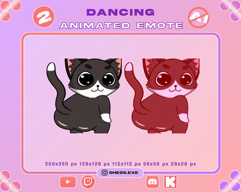 Animated Dancing Tuxedo Cat Emotes – 2 Versions Available / Twerk / for ...