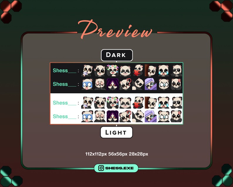 Pack 16 Emotes/ Panda Emote Pack - Etsy