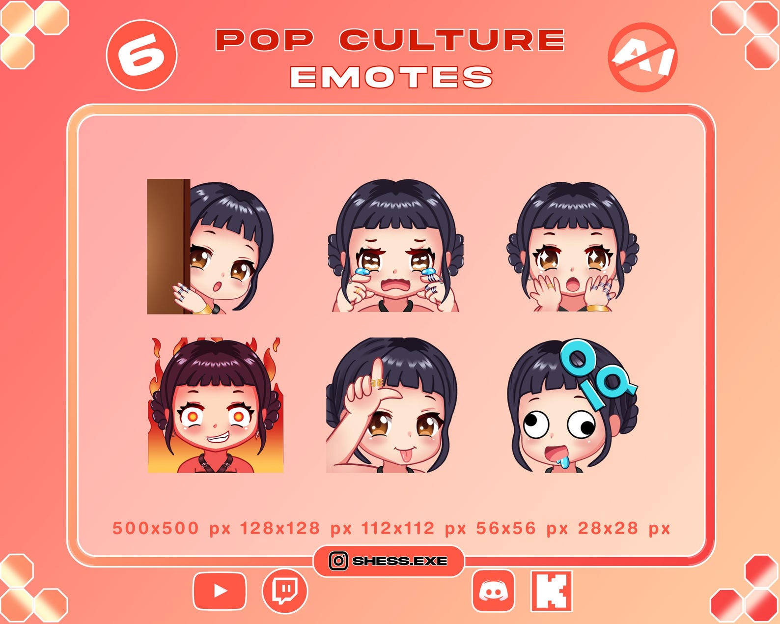 Pack 6 Emotes / Zoey Emote/ Kpop Demon Hunters Emote / Twitch Emote ...