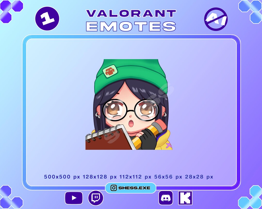 Killjoy Note Emote / Valorant Emote / Twitch Emote / Discord Emote ...