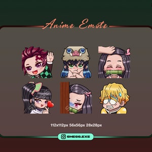 Pack 6 Emotes / Anime Emote / Manga Emote - Etsy