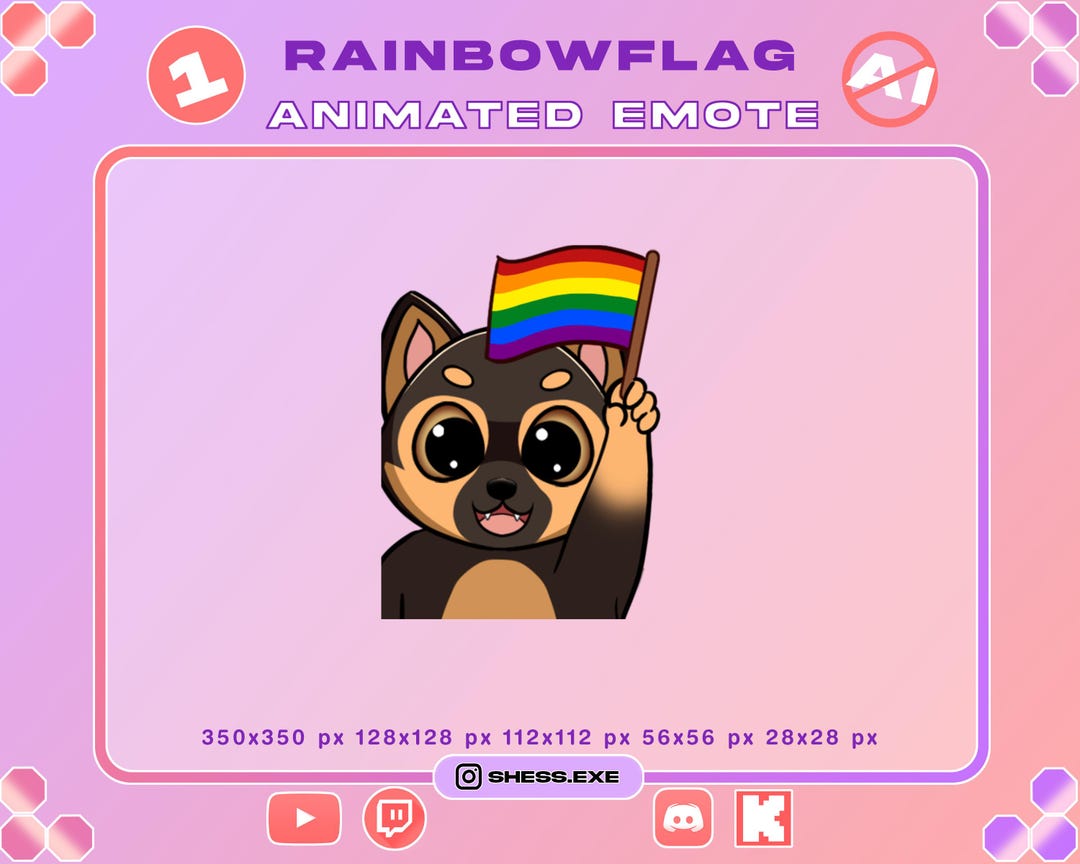 German Shepherd Animated Emotes / Rainbow Flag / Pride / for Twitch ...