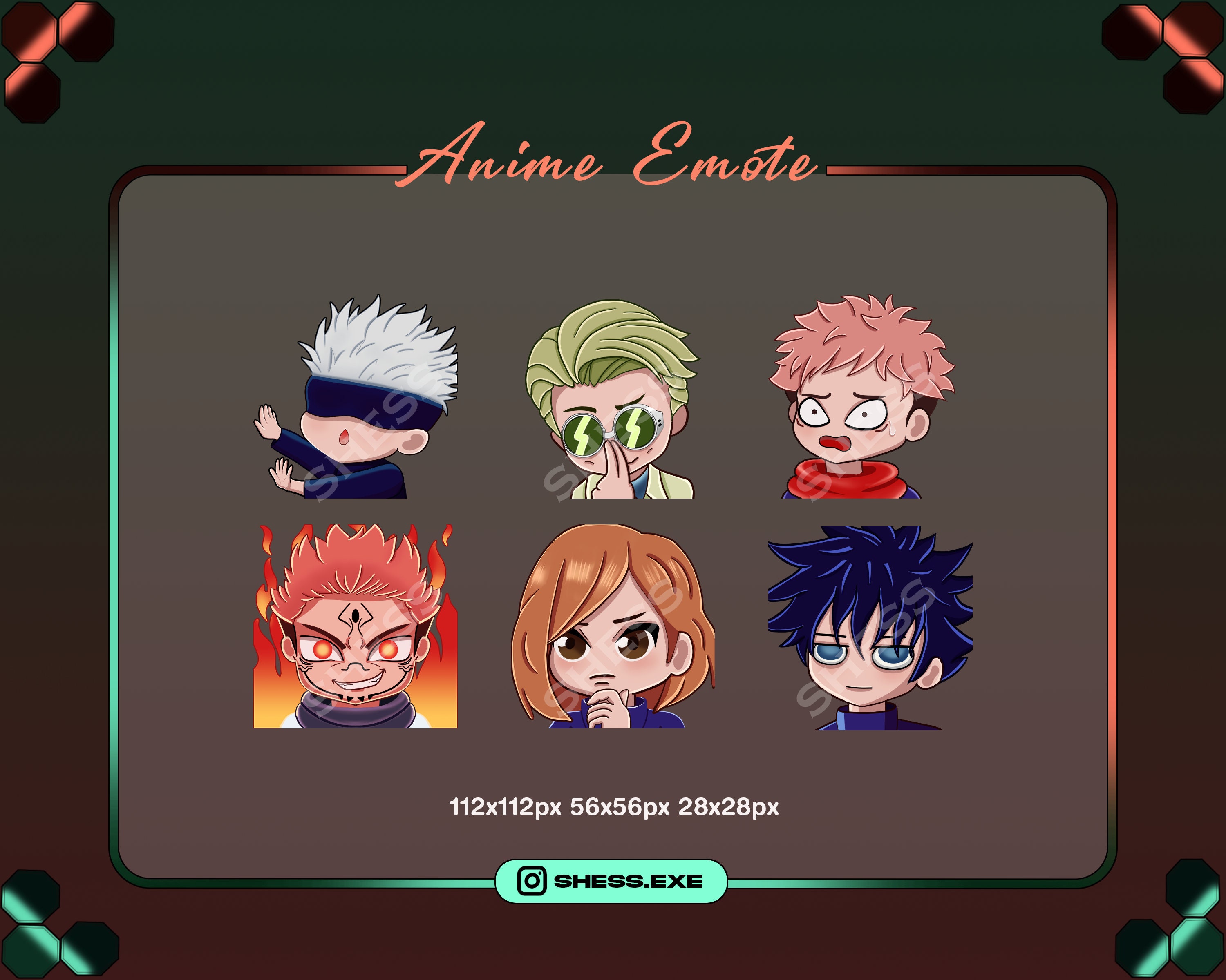 Pack 6 Emotes / Anime Emote/ Manga Emote - Etsy