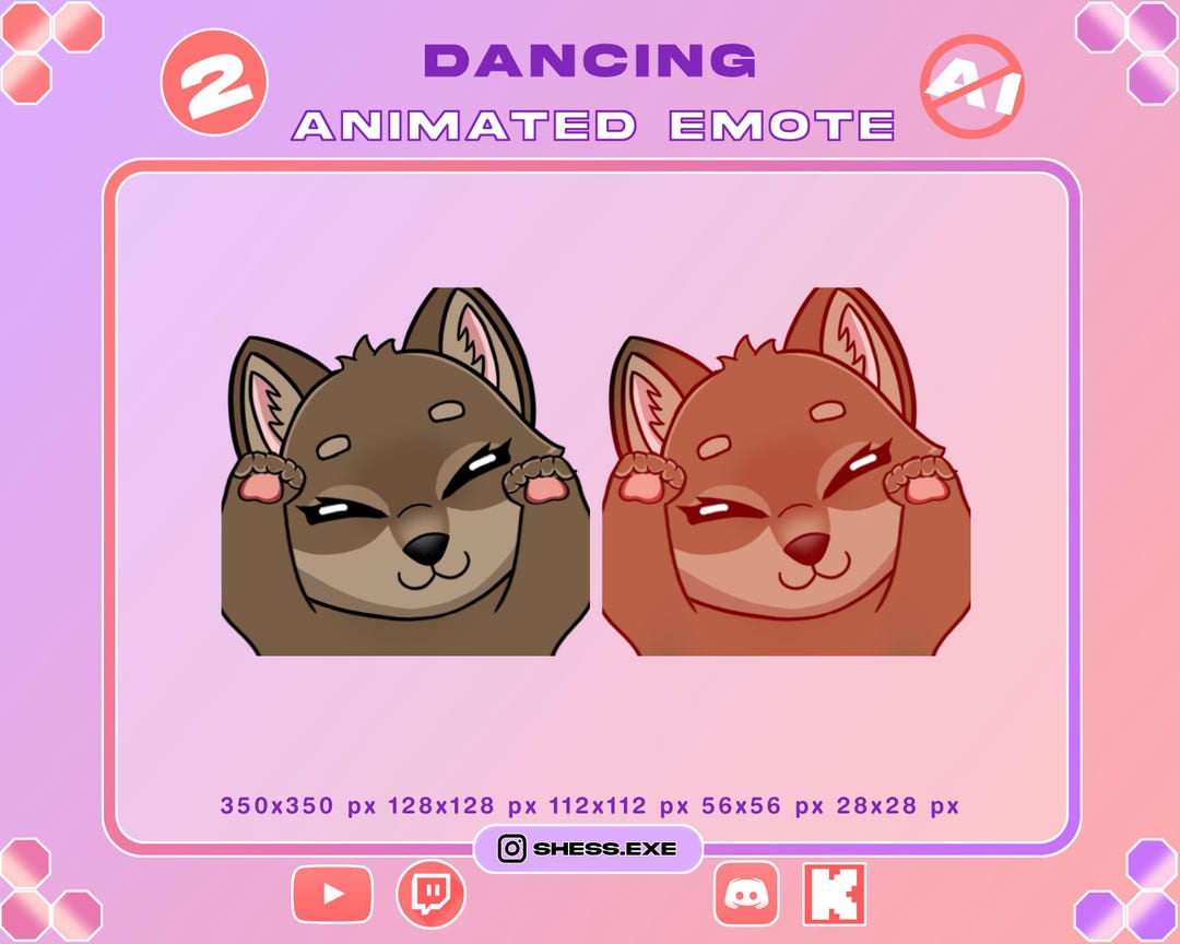 Animated Dancing Brown Wolf Emotes – 2 Versions Available / Caramel ...