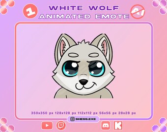 White Wolf Animated Emote for Twitch, Discord, Youtube, Kick... - Etsy