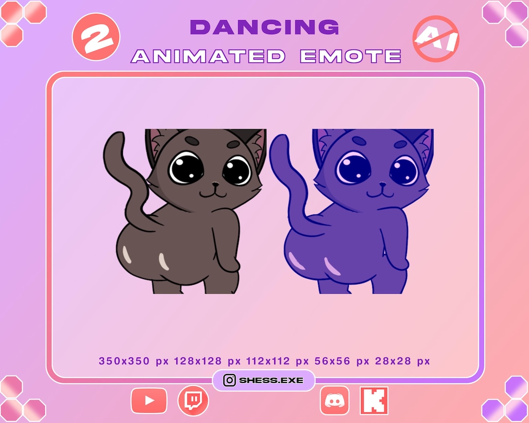 Animated Dancing Black Cat Emotes – 2 Versions Available / Twerk / for ...