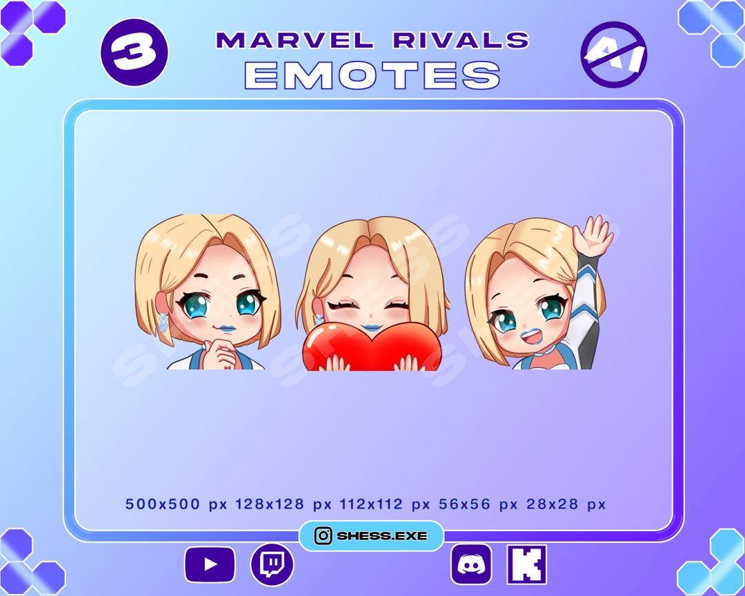 Emma Frost Emotes / Marvel Rivals Emotes / Emote for Twitch, Discord ...